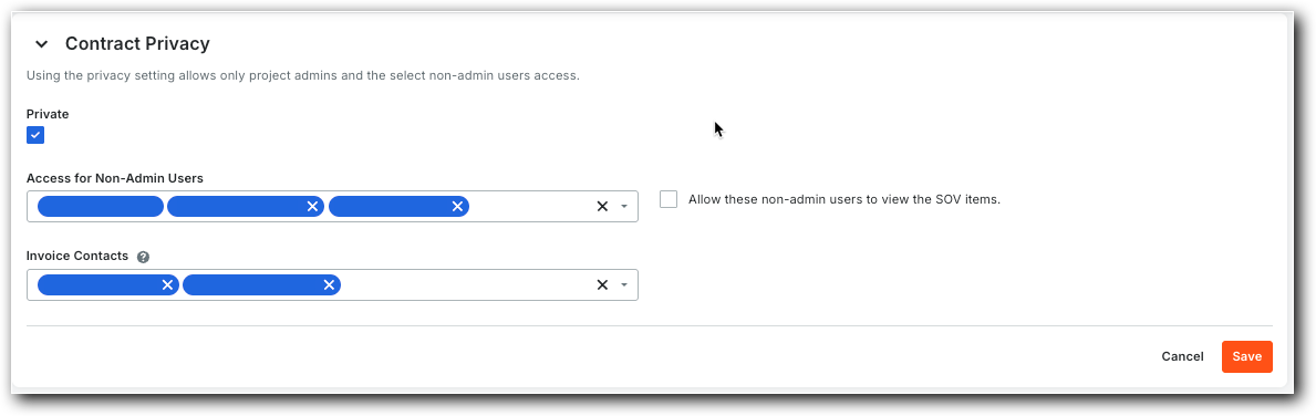 Change the Privacy Settings for a Commitment - Procore